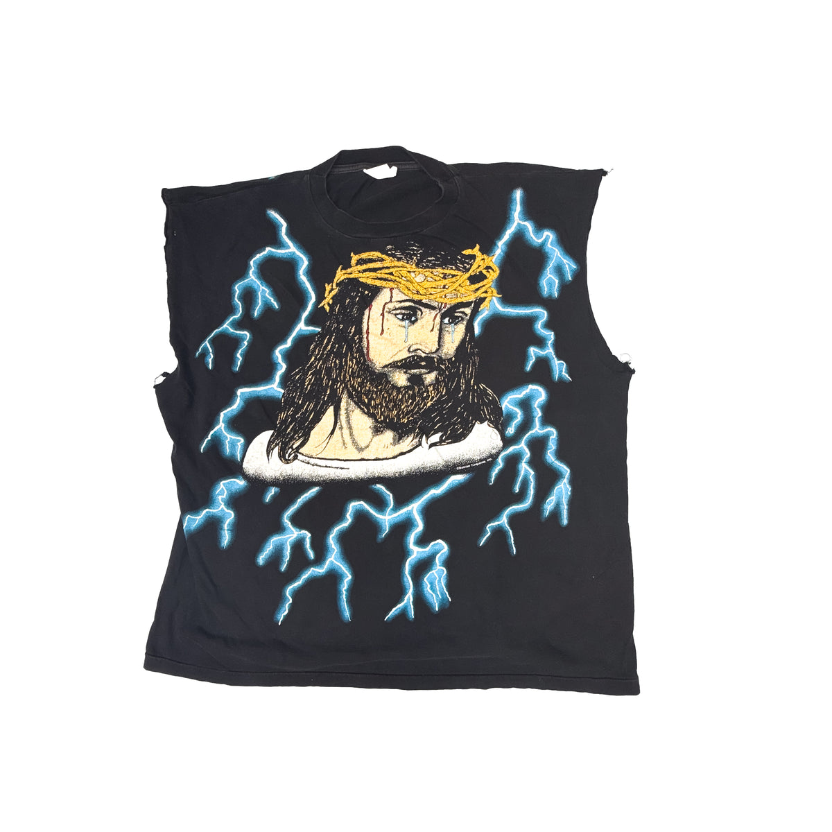 Jesus Lightning (Cut-Off Sleeves) (2X/3X) – Vintage Jesus Tees